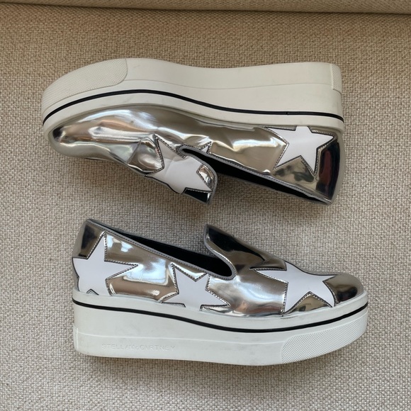 Stella McCartney | Shoes | Stella Mccartney Silver And White Star Binx ...